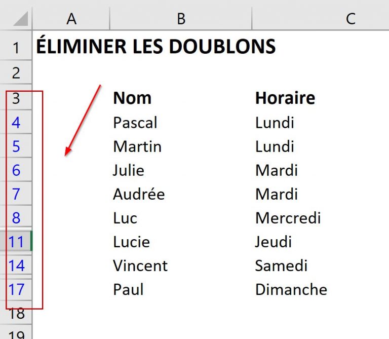 Trucs et astuces EXCEL : Éliminer les doublons