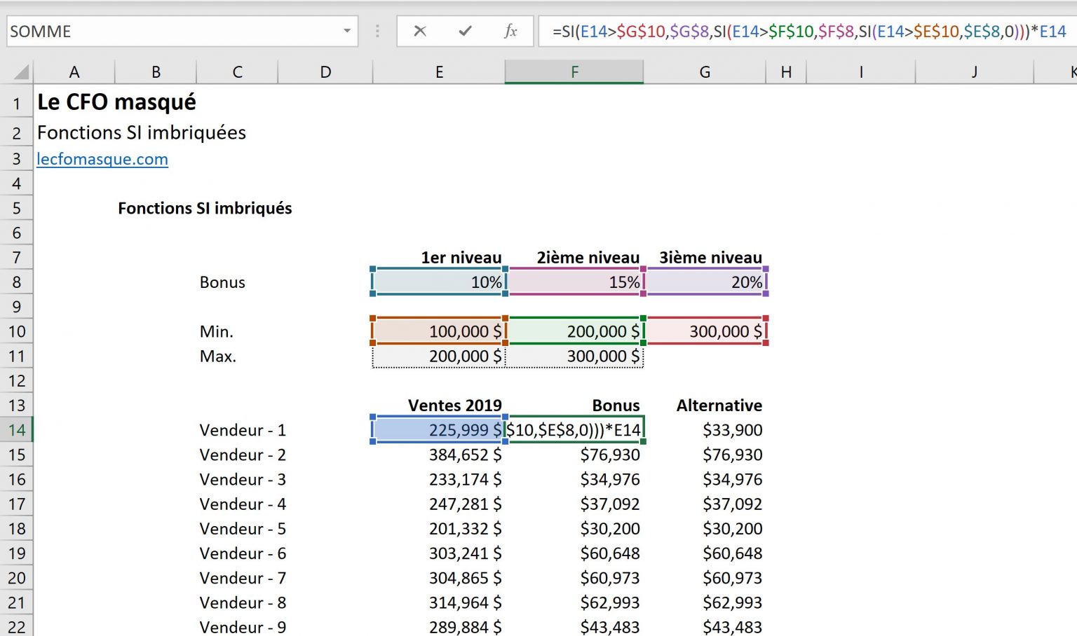 Comment imbriquer des fonctions SI, ET, OU dans Excel