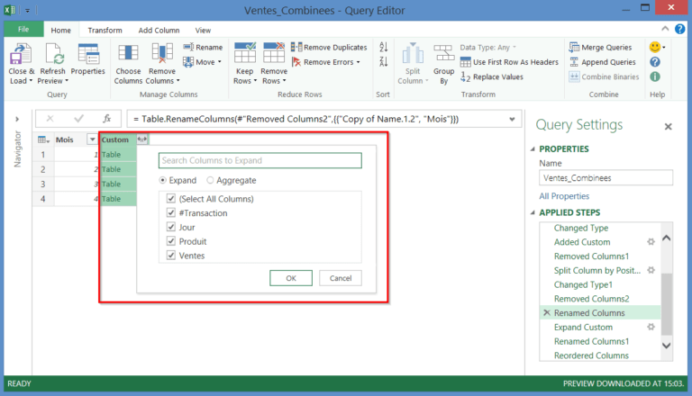 Power Query : Combiner plusieurs fichiers Excel