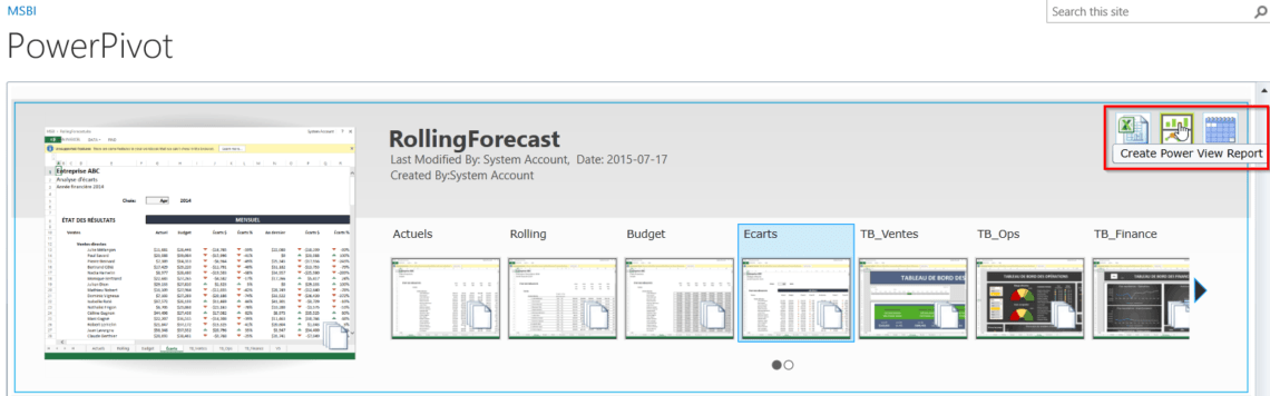 Découvrez le [Team BI] avec Power Pivot pour SharePoint (2 de 2)