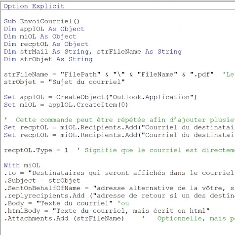 Comment envoyer un courriel depuis Excel à l'aide de VBA