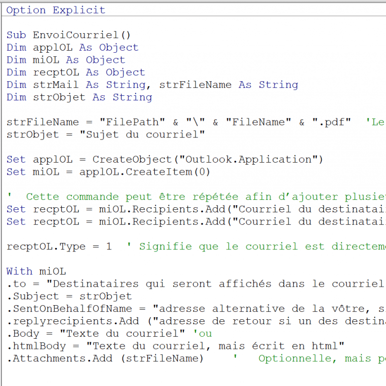 Comment envoyer un courriel depuis Excel à l'aide de VBA