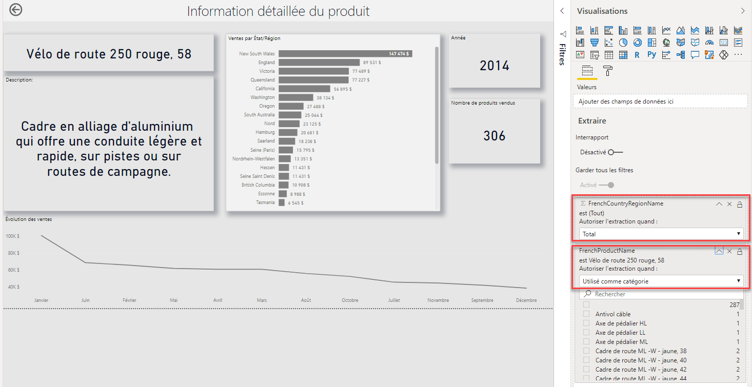 [Power BI] Création d'un bouton d'extraction (drill through)