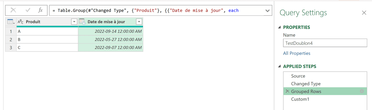 Supprimer les doublons avec Power Query