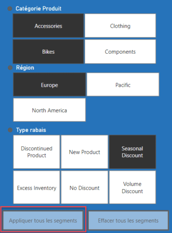 Power BI : Appliquer tous les segments avec un bouton