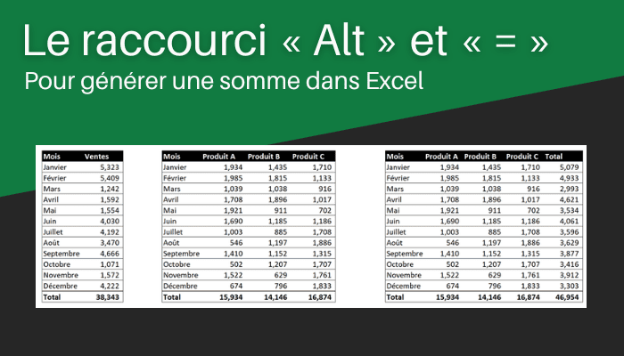 Générez une somme dans Excel avec le raccourci « Alt » et