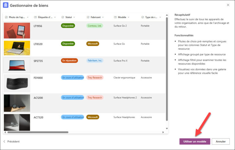 Créer une liste SharePoint pour collaborer et collecter des données