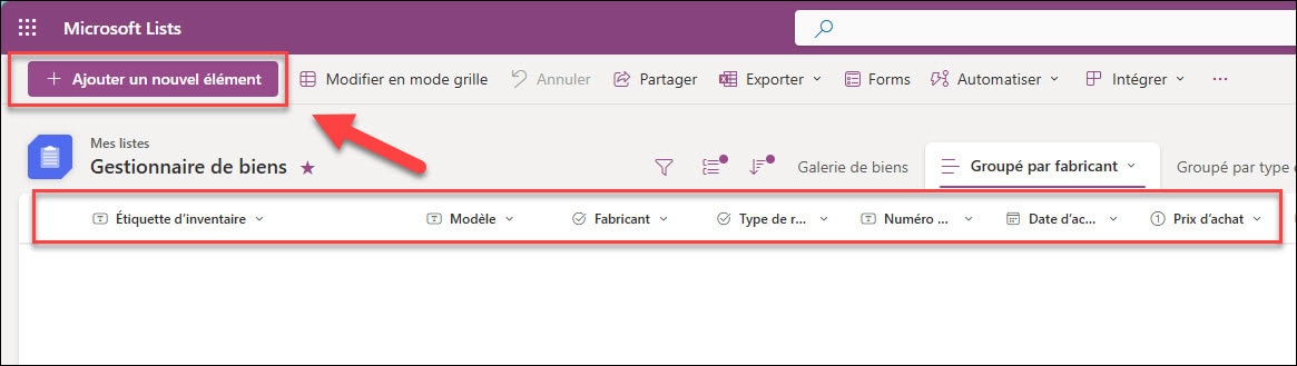 Créer une liste SharePoint pour collaborer et collecter des données